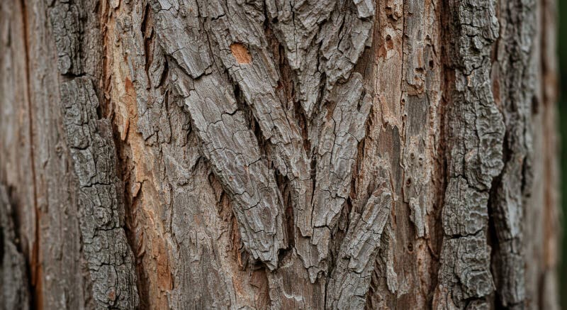 Rough Tree Bark with a Textured Surface of Overlapping, Jagged Pieces ...