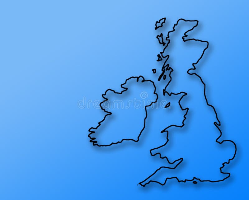 Blue UK map outline stock illustration. Illustration of abstract - 1014979
