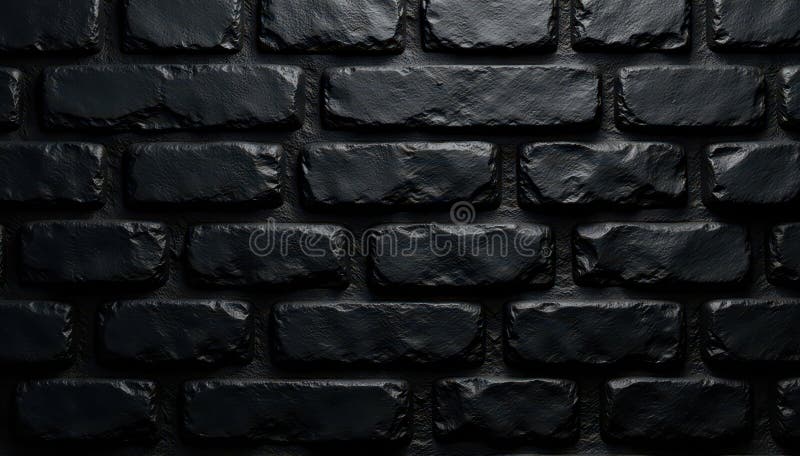 Rough, Uneven Black Brick Texture High Contrast, Deep Shadows , Aged ...