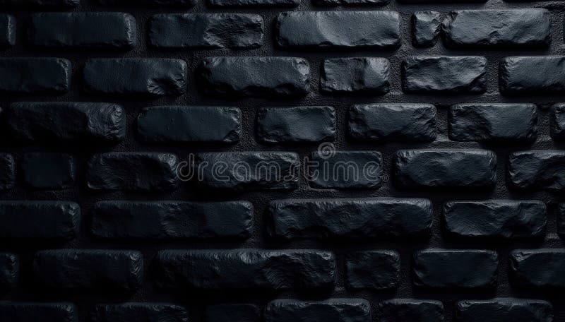 Rough, Uneven Black Brick Texture High Contrast, Deep Shadows , Texture ...