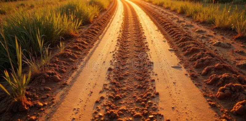 Rough, Uneven Dirt Road Surface, Tire Tracks Visible, Off Road, Uneven ...