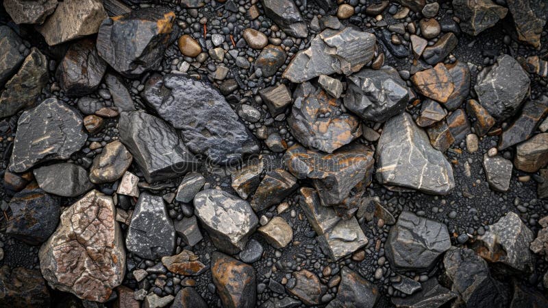 Rough Uneven Ridges and Crevices in a Mixture of Dark and Light Gravel ...