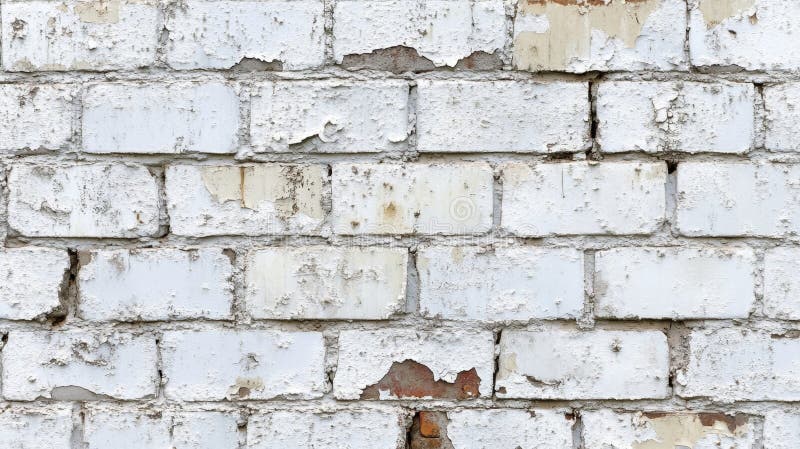 Rough Vintage Whitewashed Brick Wall Texture with Subtle Cracks and ...