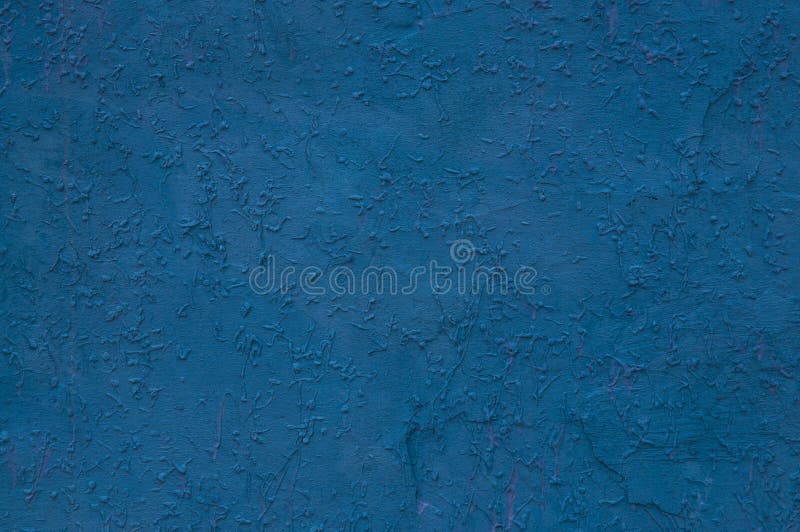 A Dark Blue Wall with Plaster, Stains and Various Reliefs. Stock Photo ...