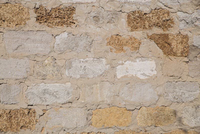 Blocks Of Shell Rock Are Stacked. Material For Building Construction ...