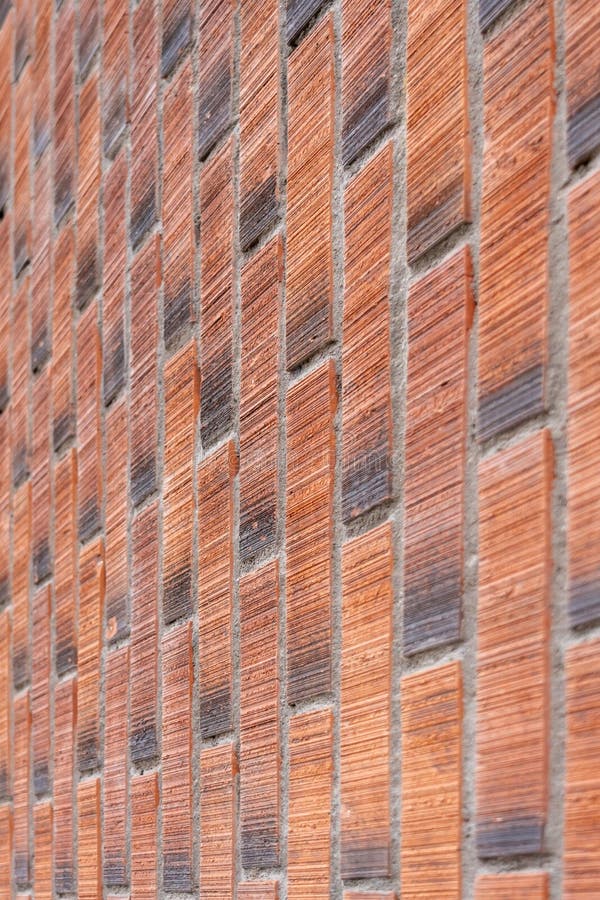 Rough Wall of Red Brown Bricks. Vertical Masonry Stock Photo - Image of ...