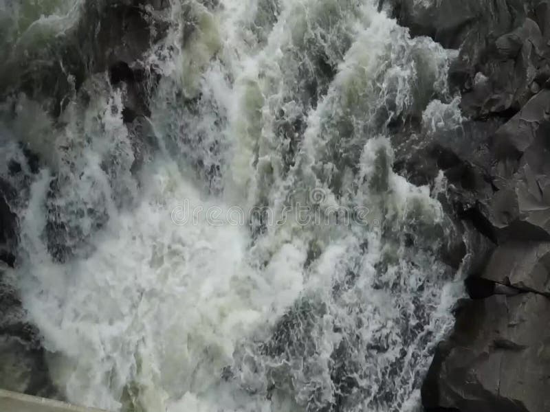 Rough Water Flows through the Stones. Waterfall. Stock Video - Video of ...