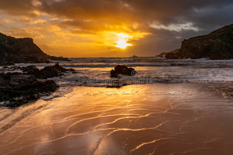 Rough Weather Porth Dafarch Stock Photo - Image of coast, waves: 266189830
