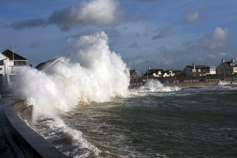 Rough Weather at Trearddur Bay Stock Image - Image of stormy, isle ...
