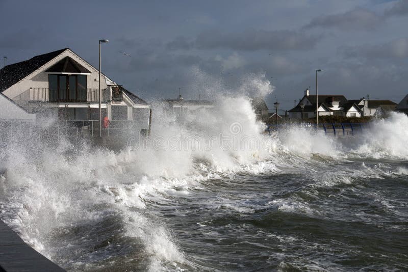Rough Weather at Trearddur Bay Stock Photo - Image of stormy, waves ...