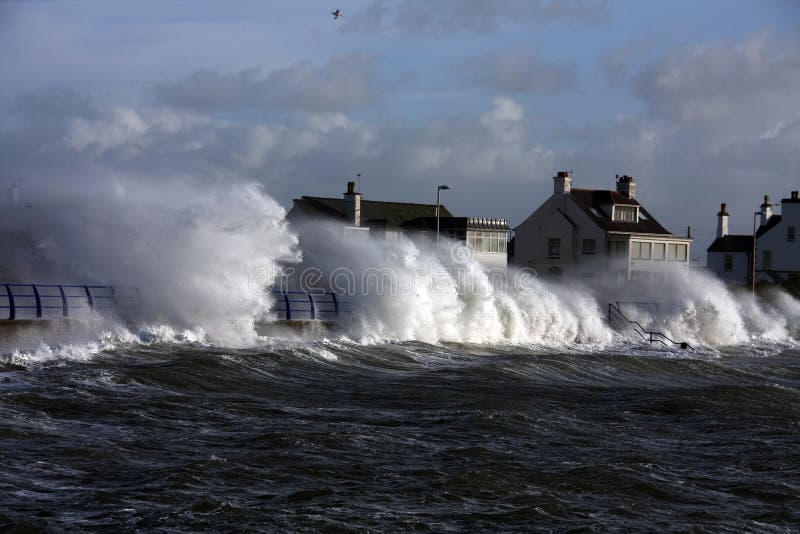 Rough Weather at Trearddur Bay Stock Image - Image of ocean, breaking ...