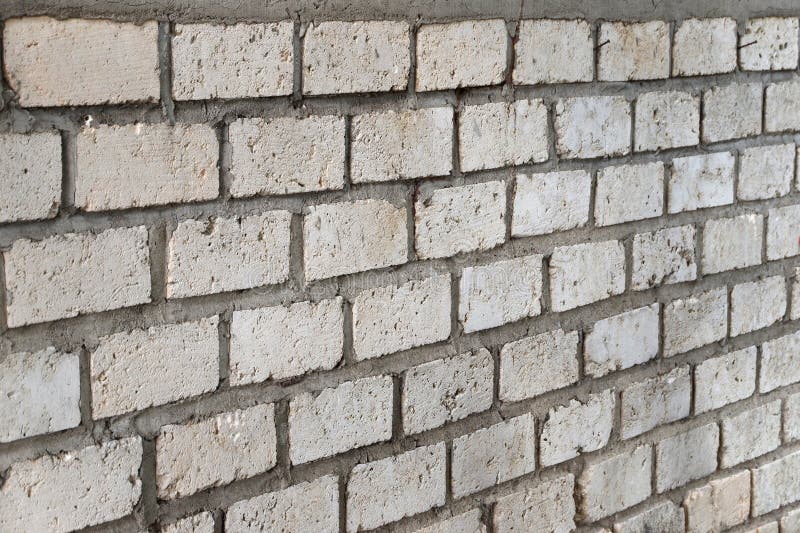 White Brick Wall Texture with Mortar Detail Stock Photo - Image of roof ...