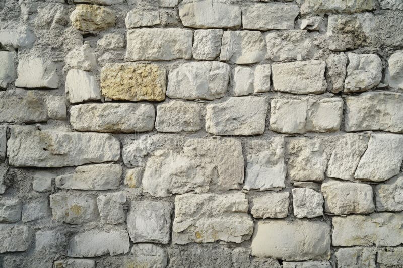 Rough White Limestone Wall Texture with Natural Shadows. Artificial ...