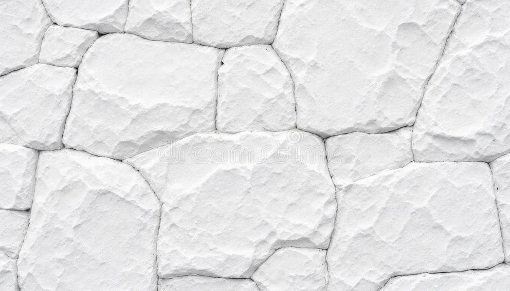 Rough White Stone Wall Close-up, Textured Pattern Stock Illustration ...