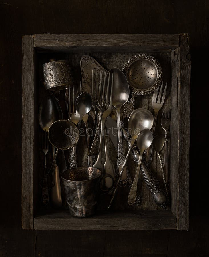 Antique Silverware stock image. Image of equipment, restaurant - 13551481