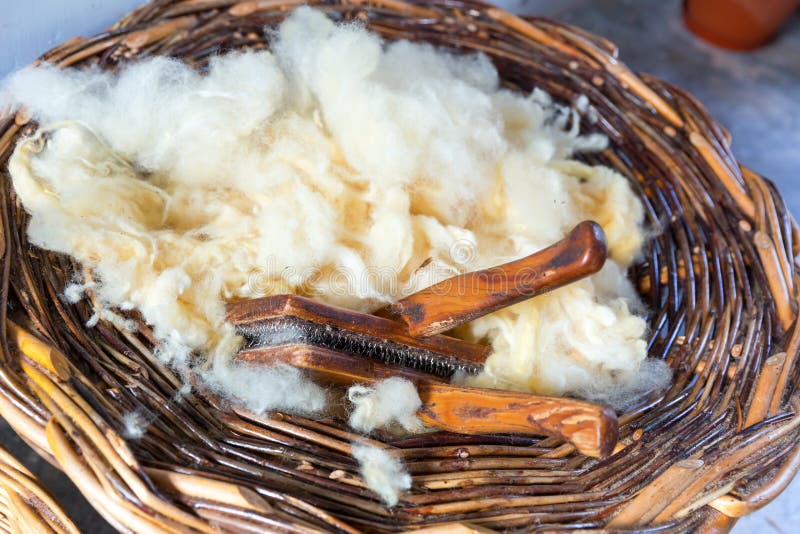 Rough wool basket stock image. Image of sheeps, nature - 60926763
