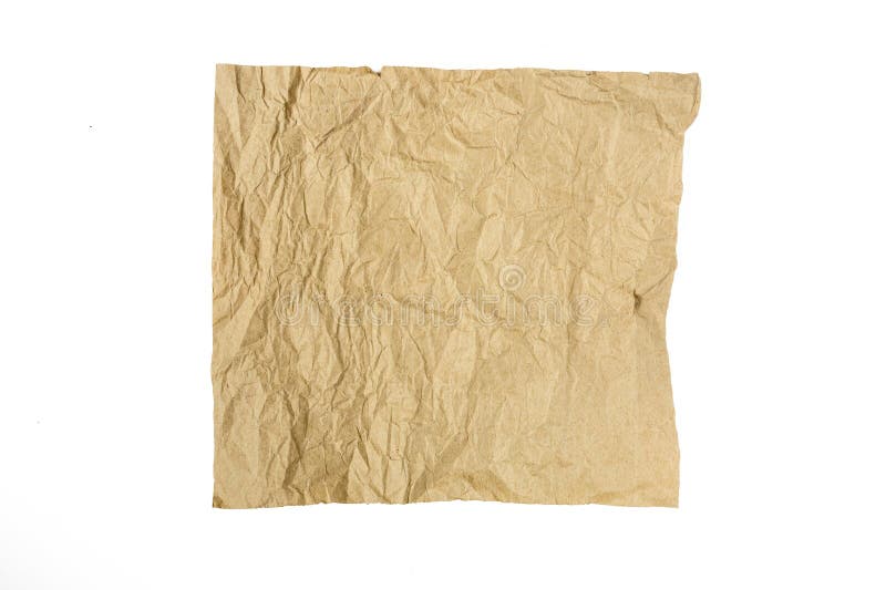 The Rough Wrinkled Paper Isolate Stock Photo - Image of card, crease ...