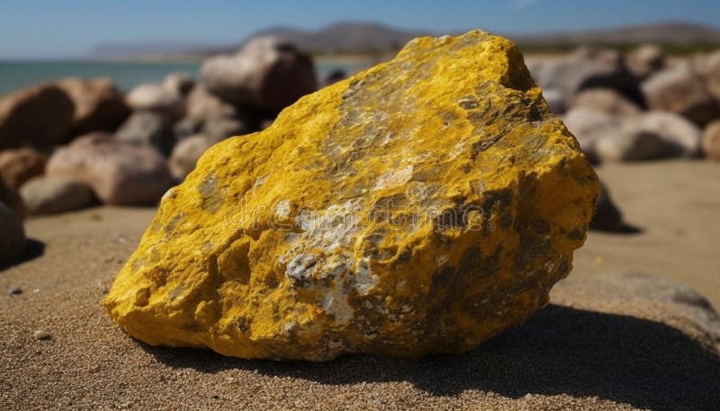 Rough Yellow Pebble Stack on Rocky Coastline, Beauty in Nature ...