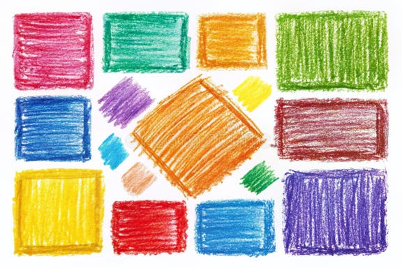 RoughEdged Rectangle Doodle Set a Collection of HandDrawn Scribbled ...