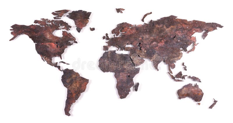 Roughly Outlined World Map - Bronze Stock Photo - Image of africa ...