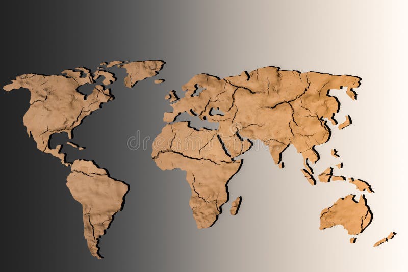 Rough World Map As a Global Business and Education Concept Stock Image ...