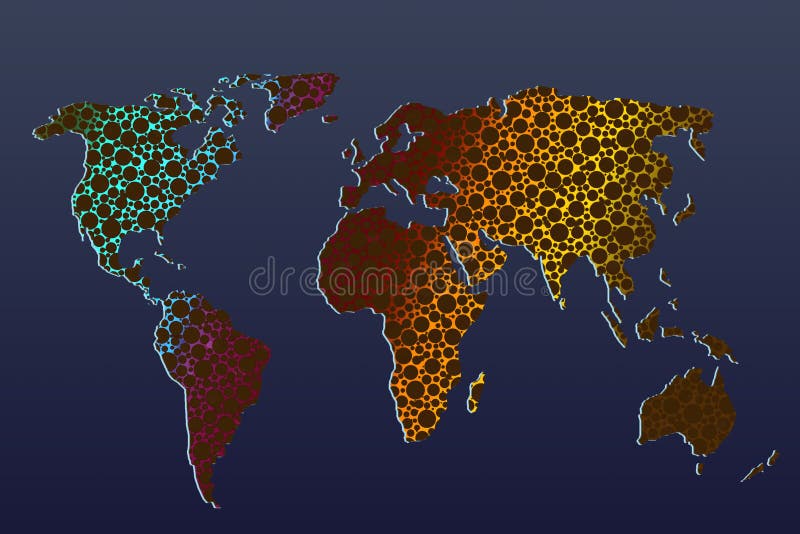 Roughly Outlined World Map. Poster of World, Earth Map. Planet Map with ...