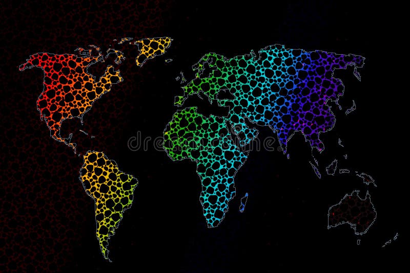 Roughly Outlined World Map. Poster of World, Earth Map. Planet Map with ...