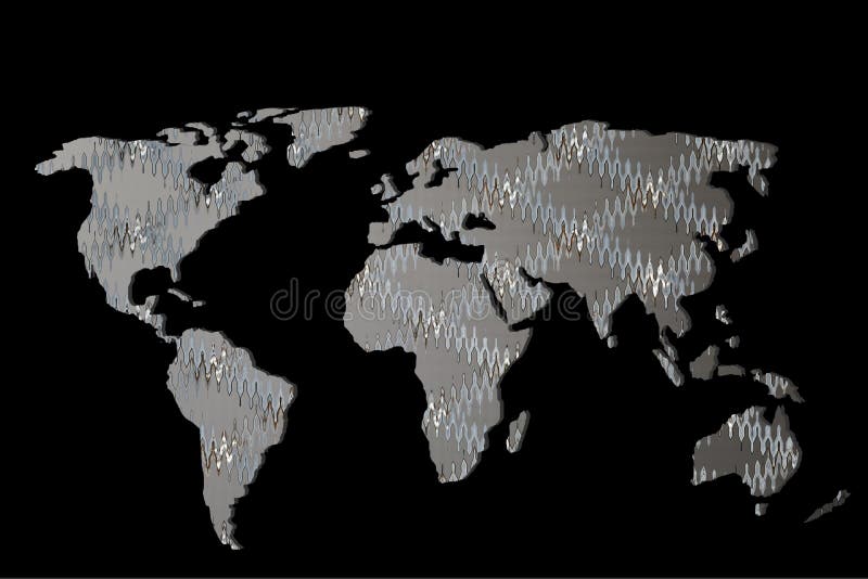 Roughly Sketched Out World Map with Patterns Stock Illustration ...