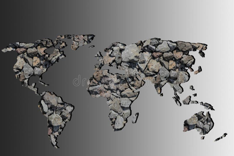 Outlined World Map Withpebble Rock Background Stock Photos - Free ...