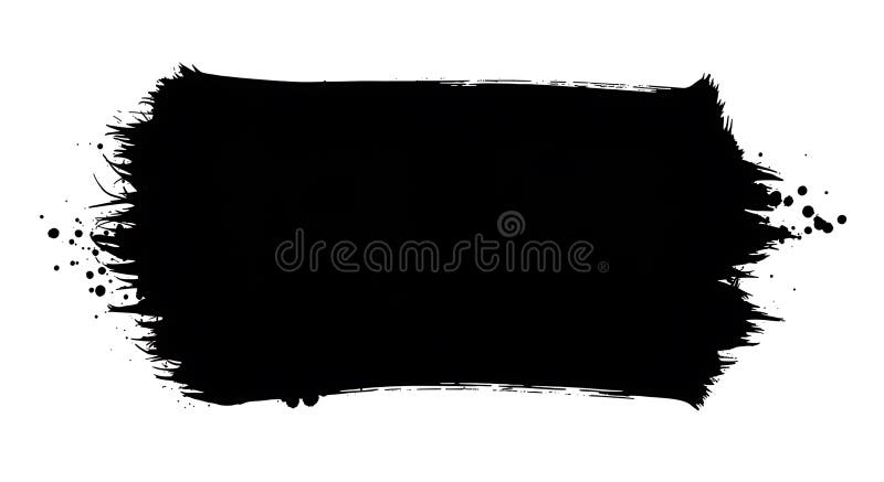 Roughly Rectangular Black Brushstroke with Uneven, Jagged Edges and ...