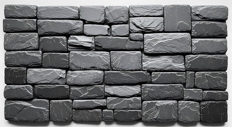 Roughly Rectangular Slate Tiles in a Dark Gray Color Form a Wall ...
