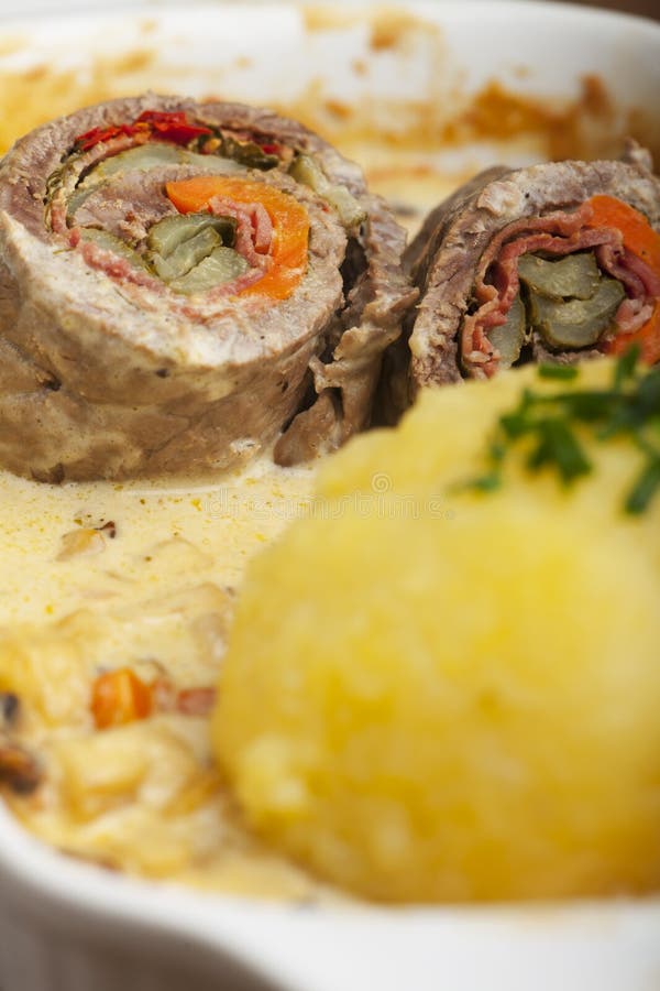 Roulade stock image. Image of chicken, roulade, portion - 53585949