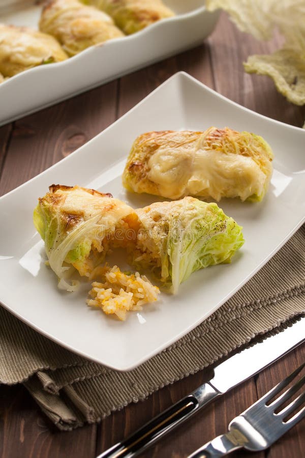 Roulade of Cabbage and Rice Stock Photo - Image of dish, healthy: 28042104