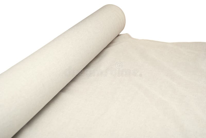 Rouleau D'un Tissu De Toile Photo stock - Image du blanc, couleur: 24190112