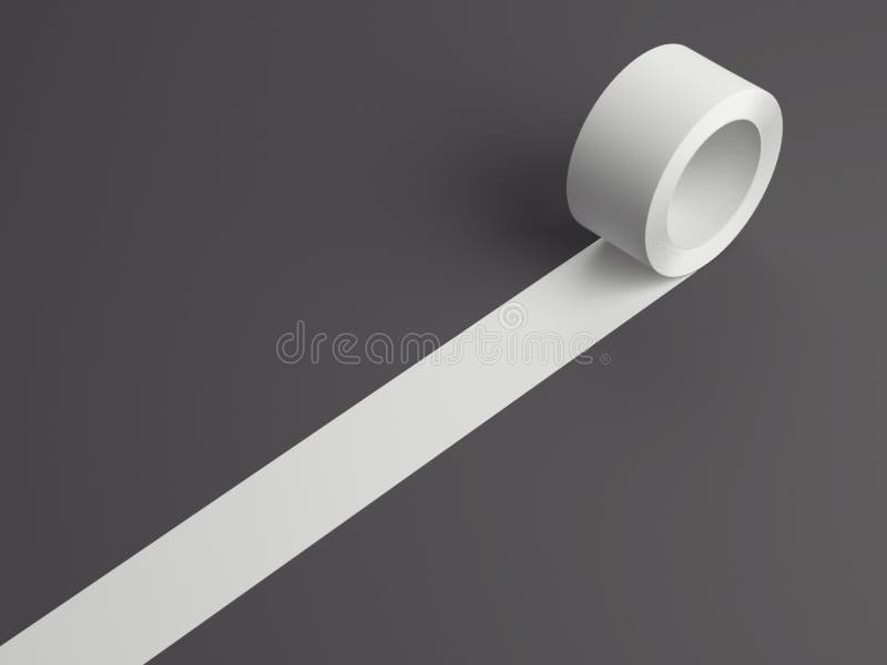 Rouleau De Bande Collante Blanche Rendu 3d Illustration Stock ...