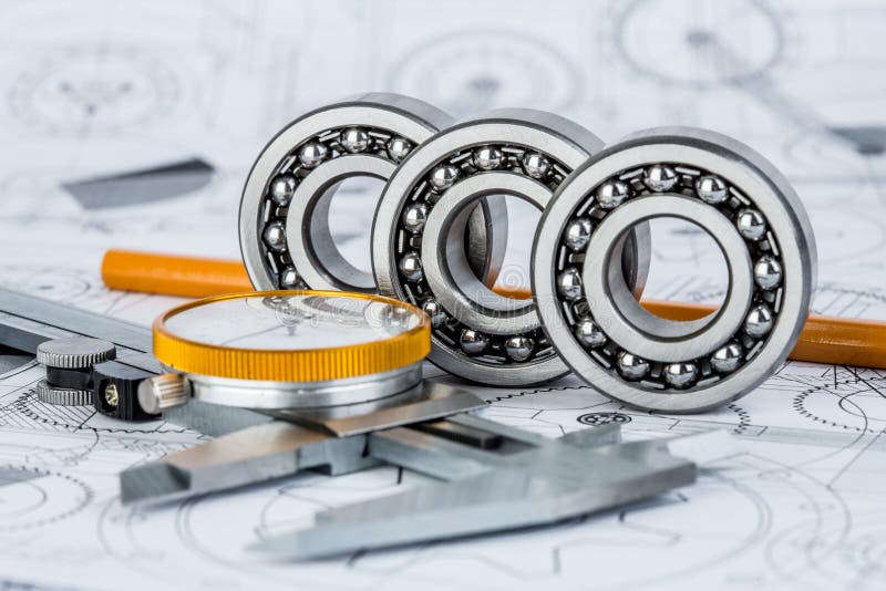 Roulements à Billes Sur Le Dessin Technique Photo stock - Image du ...