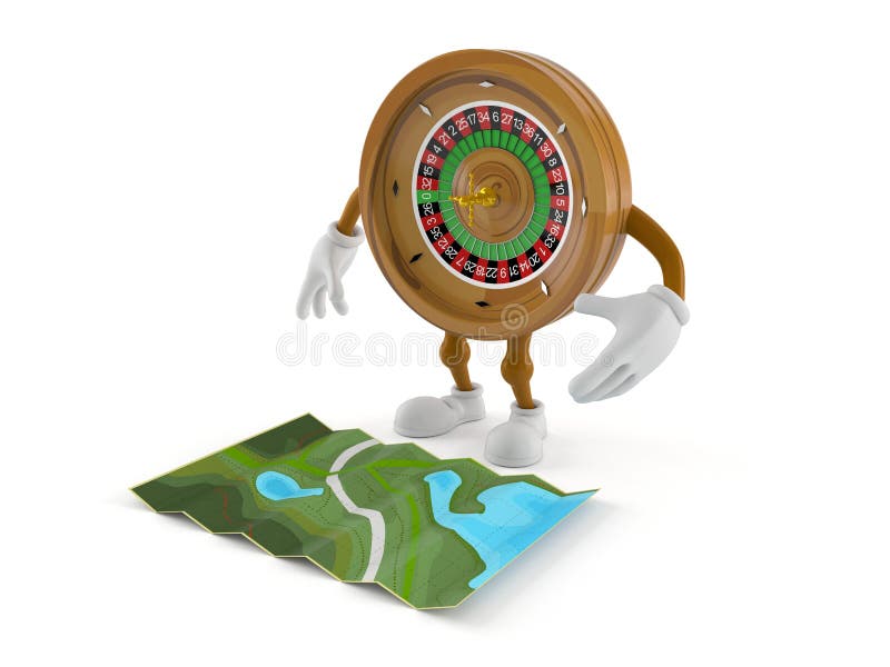 Roulette Character Looking at Map Stock Illustration - Illustration of ...