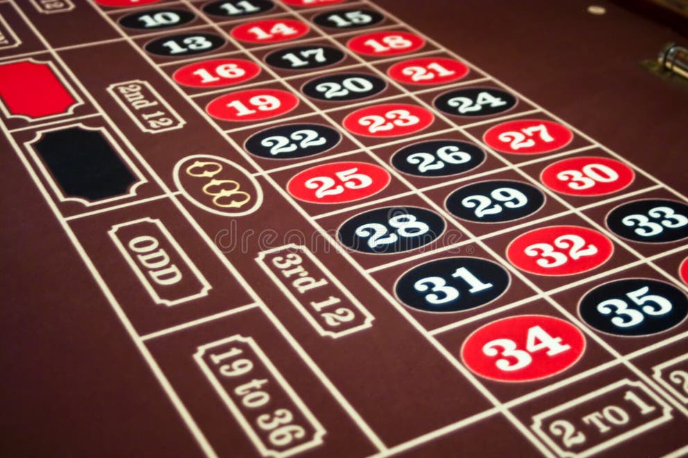 Roulette Felt Tabletop with Black and Red Numbers Stock Image - Image ...