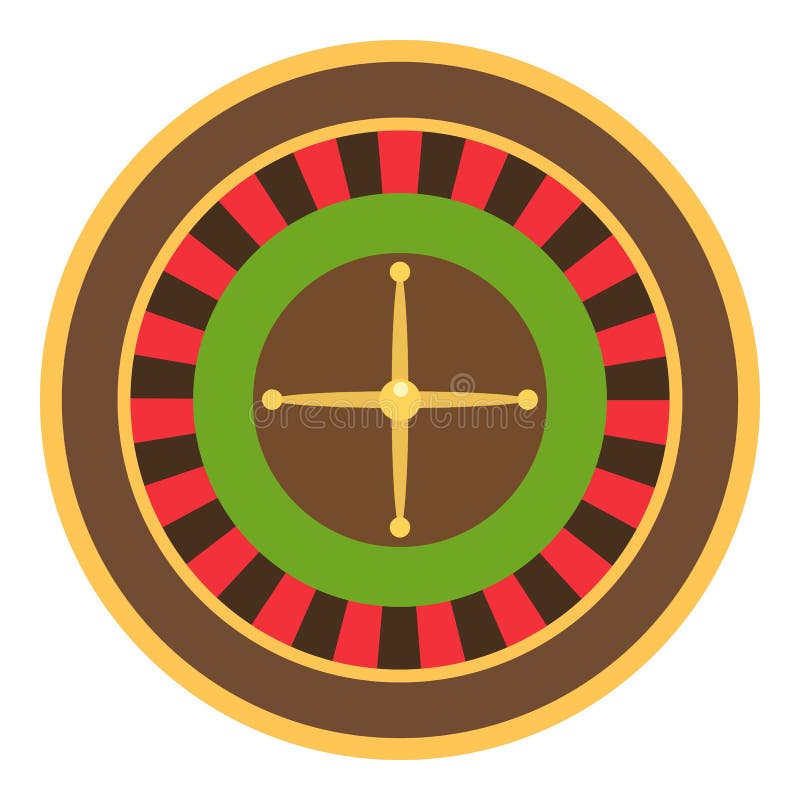 Roulette icon, flat style stock vector. Illustration of gold - 109674606