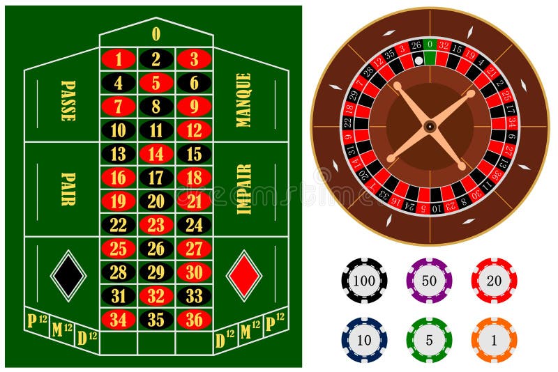 Roulette items stock illustration. Illustration of addiction - 21637526