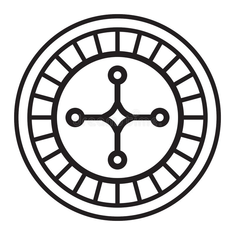 Roulette Outline Icon. Wheel for Game and Win Jackpot Vector ...