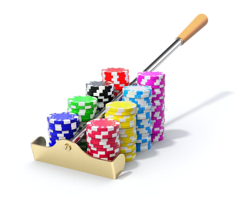 Roulette Rake with the Chips Stock Illustration - Illustration of ...
