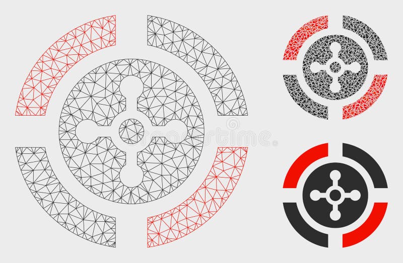 Roulette Vector Mesh Carcass Model and Triangle Mosaic Icon Stock ...