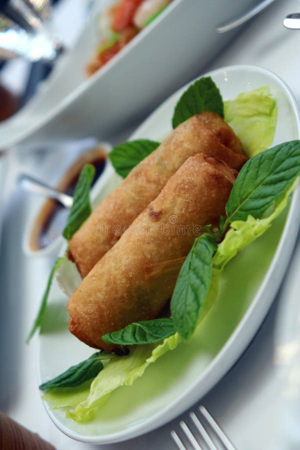 Roulis de source frais image stock. Image of plaque, diner - 4144581