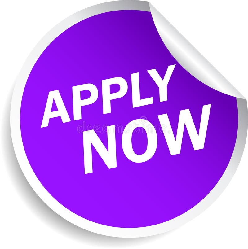 Apply now vector sticker stock illustration. Illustration of deal ...