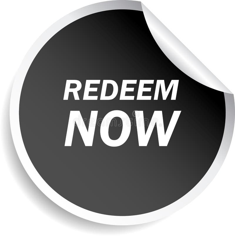 Redeem now vector sticker stock illustration. Illustration of book ...