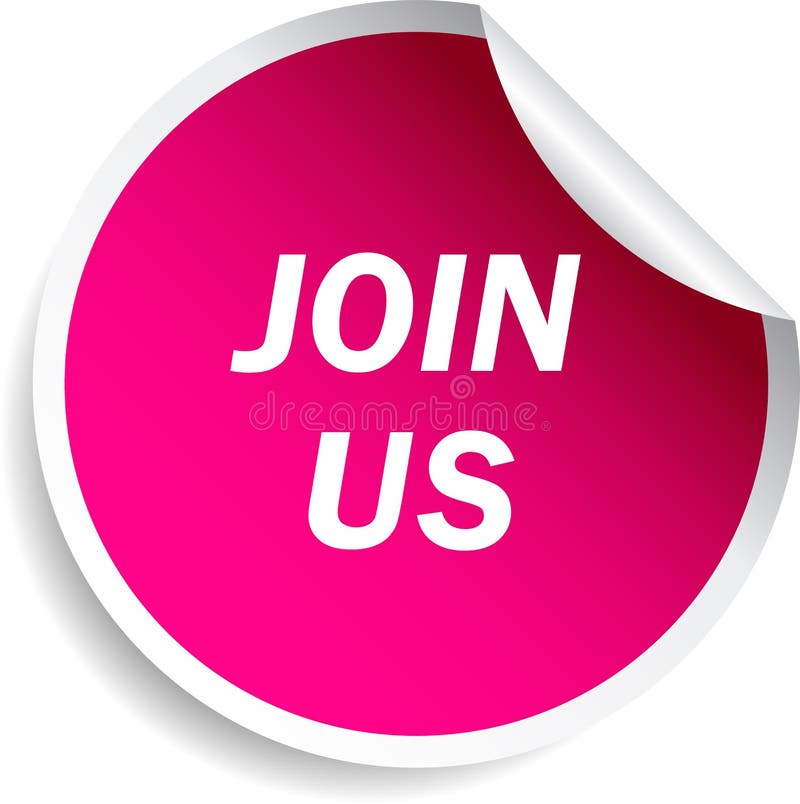 Join us vector sticker stock illustration. Illustration of clip - 206779200