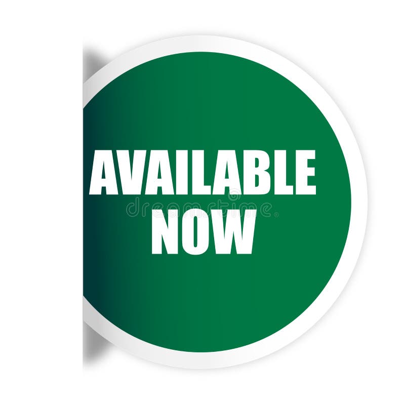 Available Now Sticker Vector Illustration Stock Illustration ...