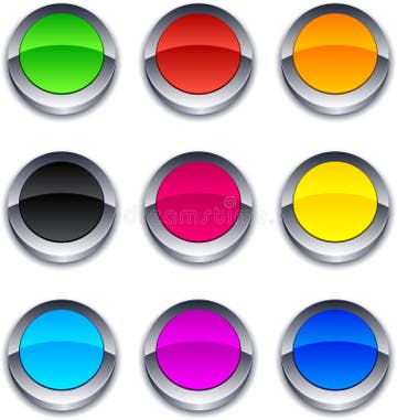 Round 3d buttons. stock vector. Illustration of metallic - 18519677