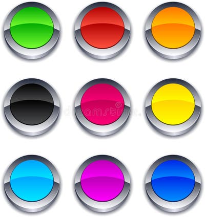 Round 3d buttons. stock vector. Illustration of metallic - 18519677